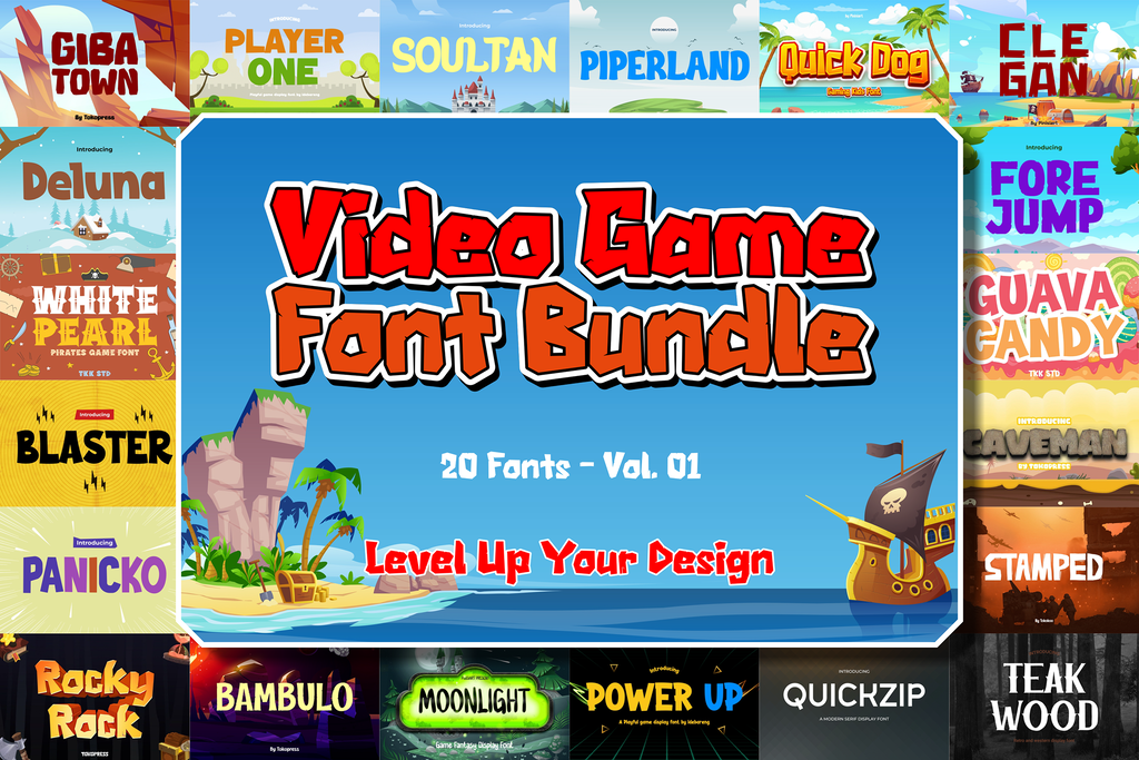 Video Game Font Bundle - Just The Skills