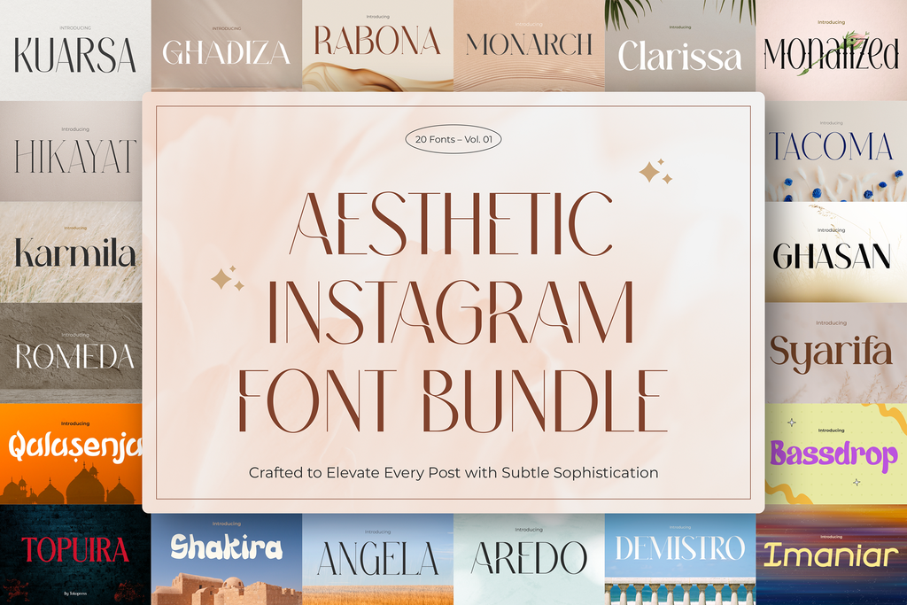 Aesthetic Instagram Font Bundle - Just The Skills